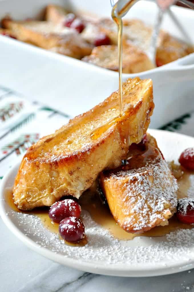 Cranberry Overnight French Toast Casserole - The Seasoned Mom