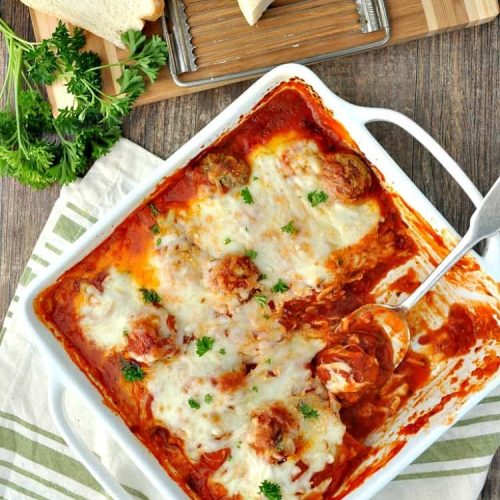 Baked Chicken Spaghetti {Dump-and-Bake} | The Seasoned Mom