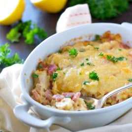 Chicken and Rice Cordon Bleu Casserole - The Seasoned Mom