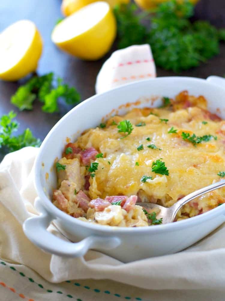 Chicken and Rice Cordon Bleu Casserole - The Seasoned Mom