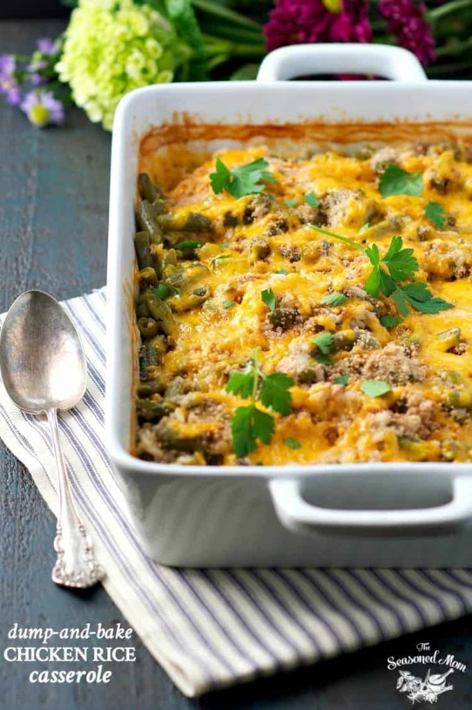 Dump-and-Bake Chicken Rice Casserole - The Seasoned Mom