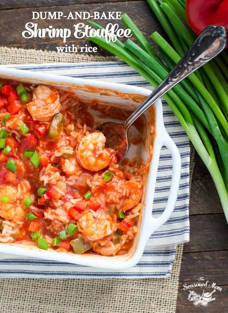 Shrimp Etouffee with Rice (Dump-and-Bake) - The Seasoned Mom