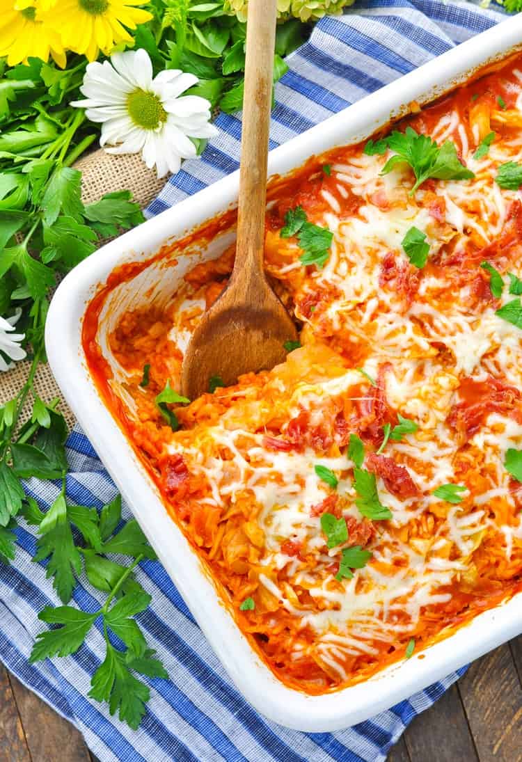 Dump-and-Bake Stuffed Cabbage Rolls Casserole - The Seasoned Mom