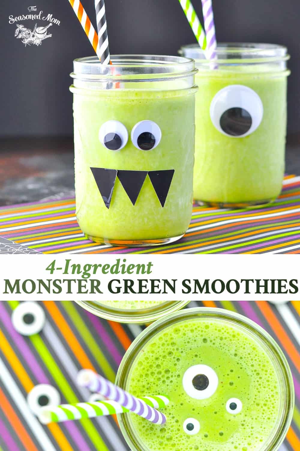 4-Ingredient Monster Green Smoothie - The Seasoned Mom