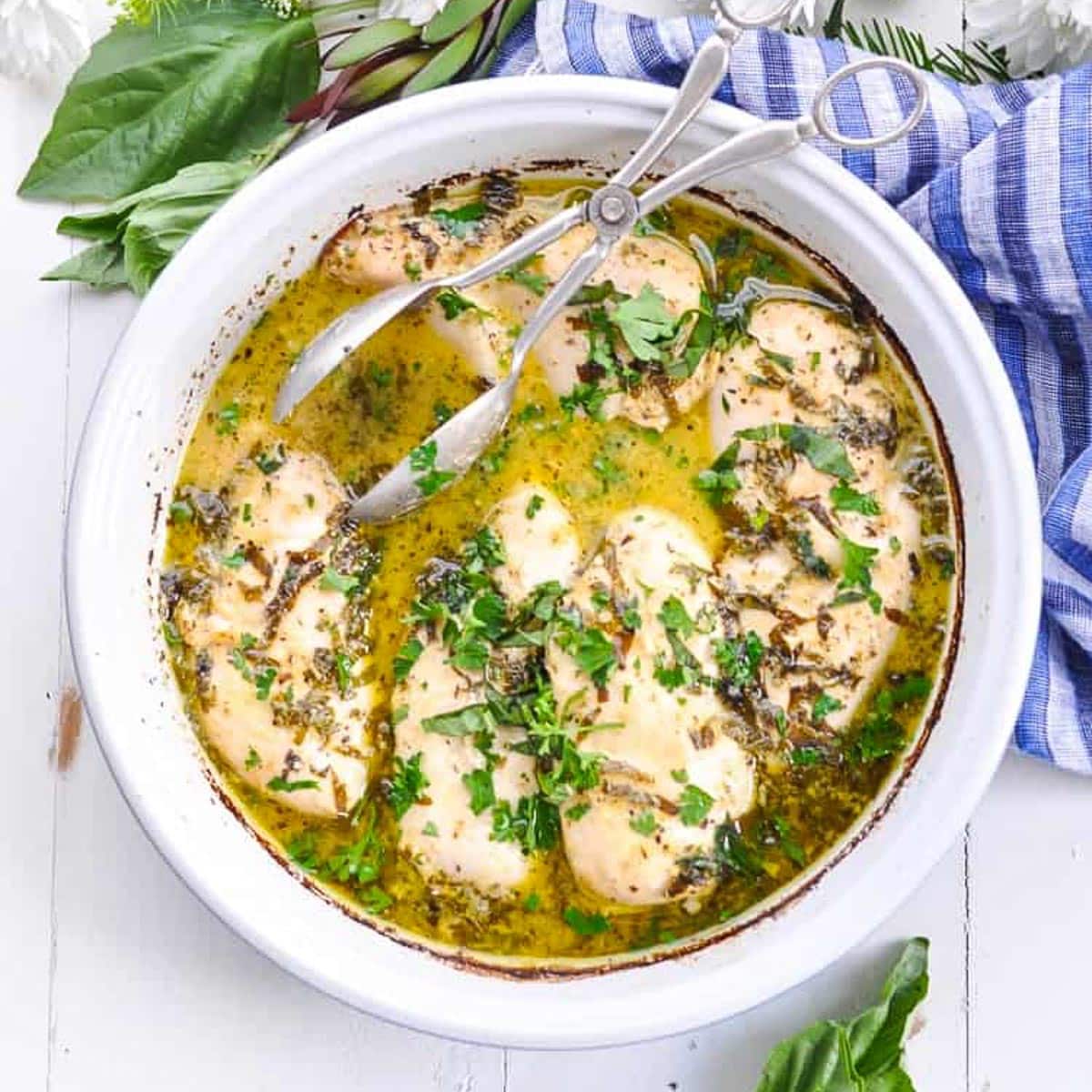 Dump-and-Bake Basil Chicken Breasts - The Seasoned Mom