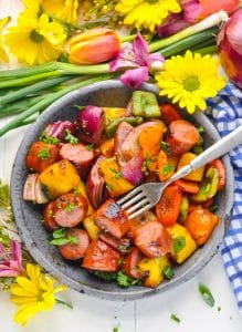 Hawaiian Kielbasa Kabobs - The Seasoned Mom
