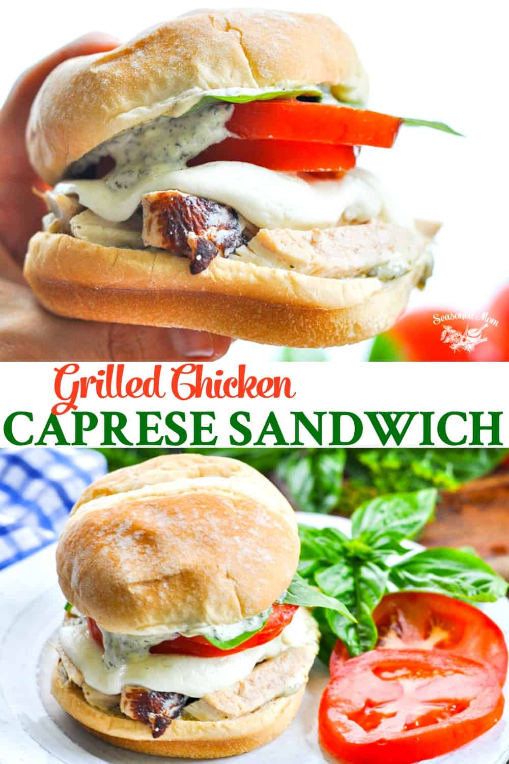 Grilled Chicken Caprese Sandwiches - The Seasoned Mom