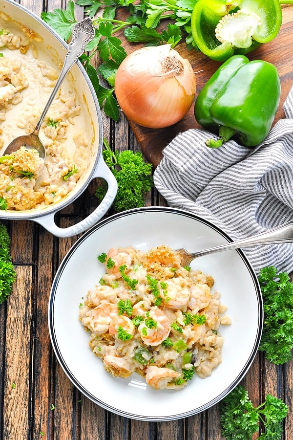 Dump-and-Bake Shrimp and Rice Casserole - The Seasoned Mom