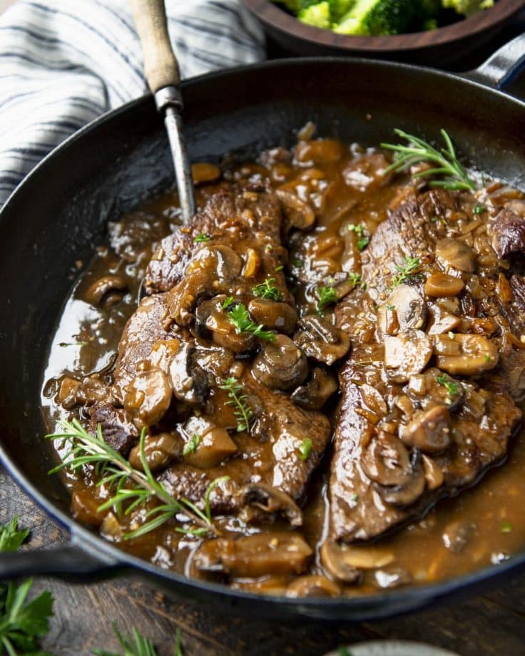 Smothered Round Steak - The Seasoned Mom