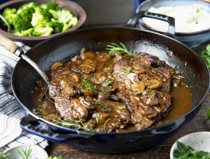 Smothered Round Steak - The Seasoned Mom