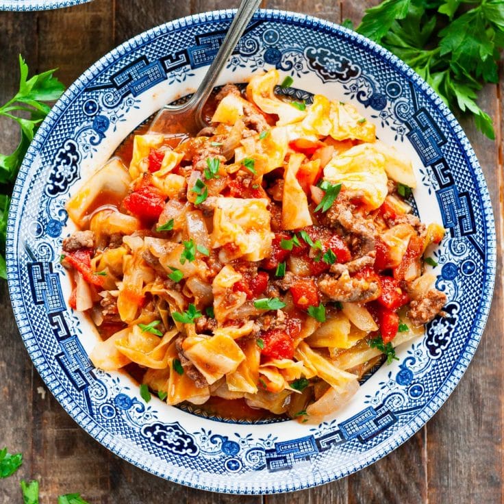 One-Skillet Ground Beef Cabbage Recipe - The Seasoned Mom
