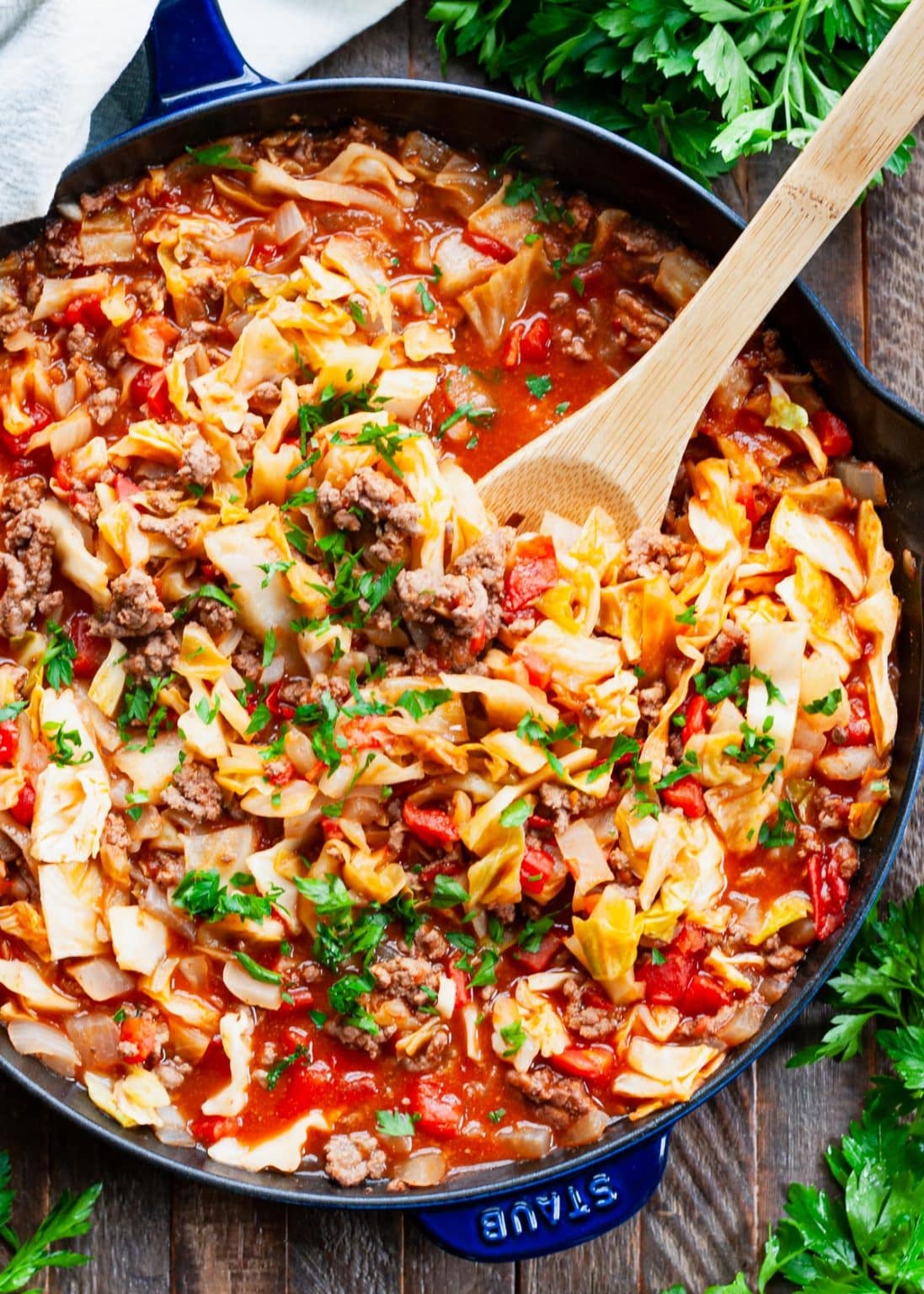 One-Skillet Ground Beef Cabbage Recipe - The Seasoned Mom