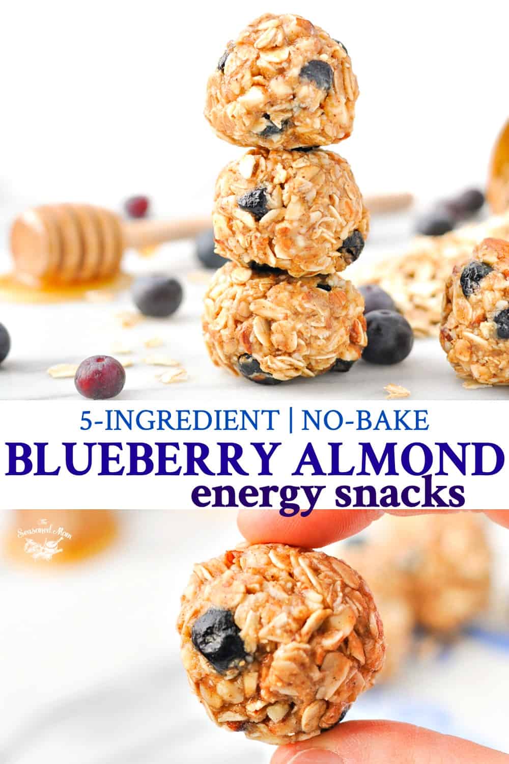 No-Bake Blueberry Almond Energy Snacks - The Seasoned Mom