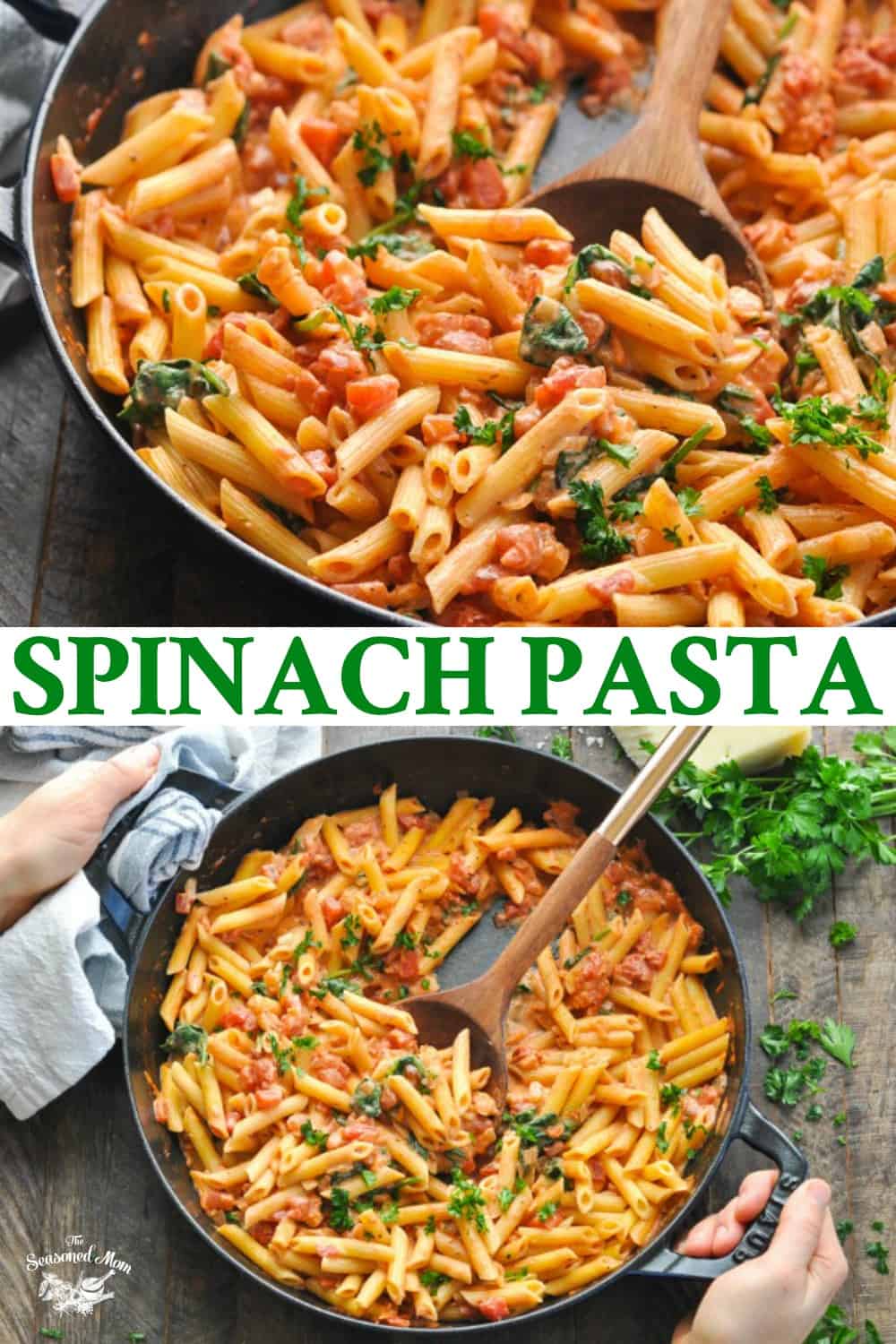 Creamy Spinach and Tomato Pasta | The Seasoned Mom
