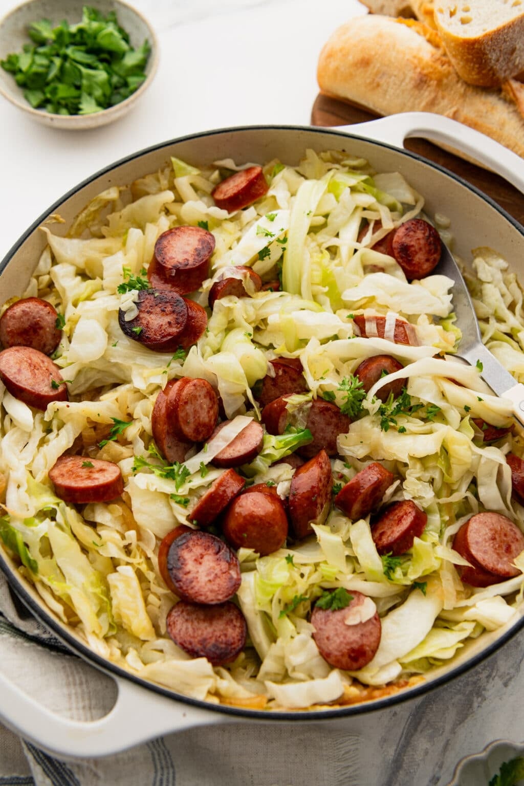 Easy Sausage and Cabbage Recipe {Ready in 30 Minutes} - The Seasoned Mom
