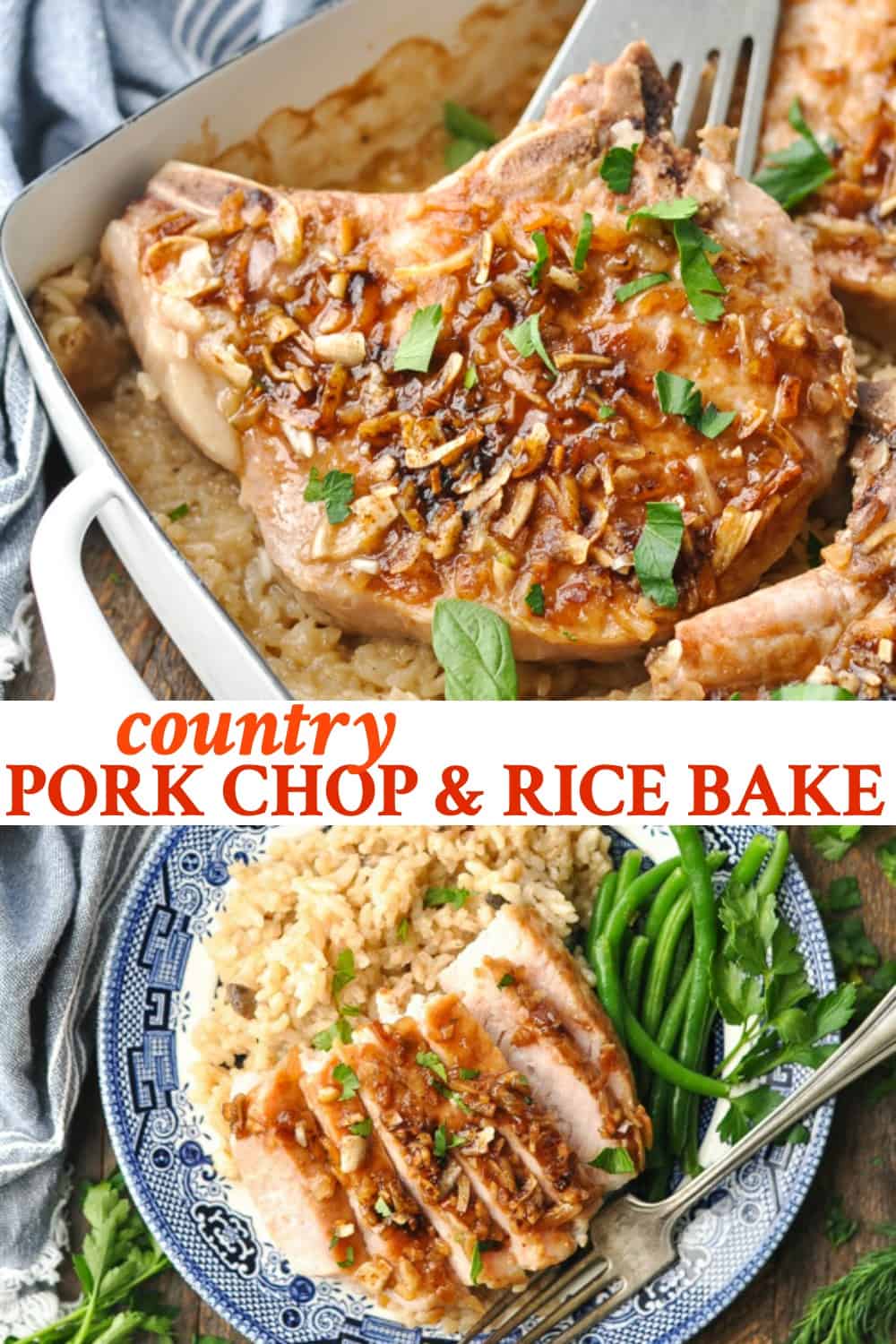 Country Baked Pork Chops and Rice - The Seasoned Mom