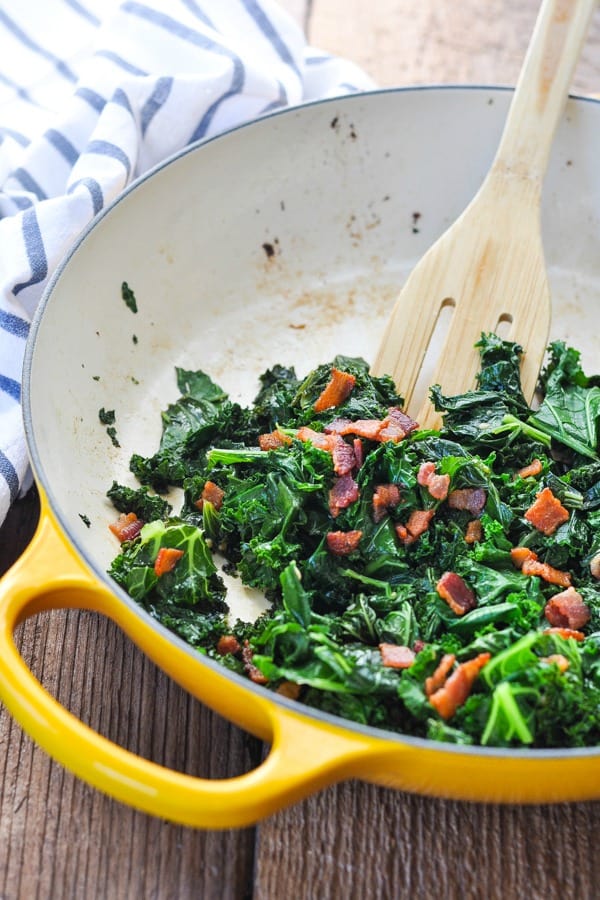 Sauteed Kale with Bacon - The Seasoned Mom