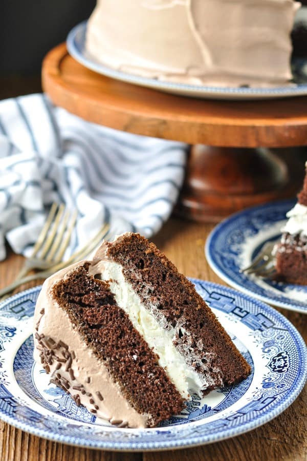 Easy Chocolate Cake with Cream Filling - The Seasoned Mom