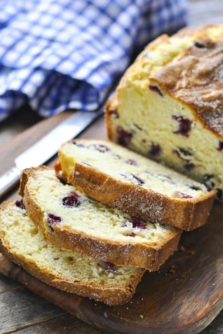Aunt Mary's Blueberry Bread - The Seasoned Mom