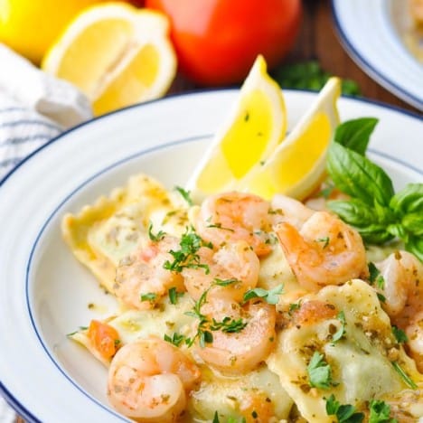 Shrimp with Ravioli - The Seasoned Mom