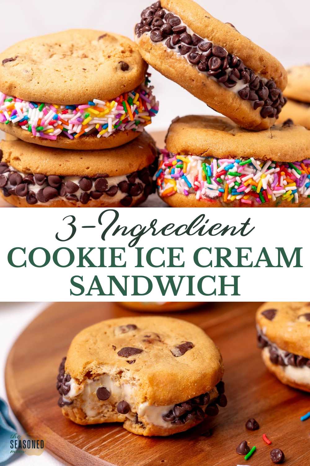 Easy Cookie Ice Cream Sandwich (No-Bake, 3 Ingredients)