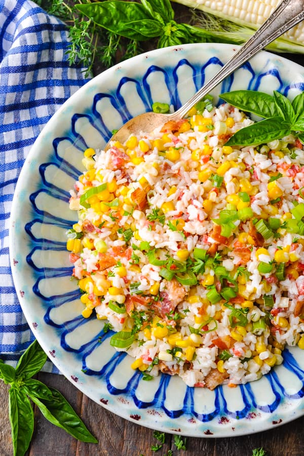 Summer Rice Salad with Corn | The Seasoned Mom