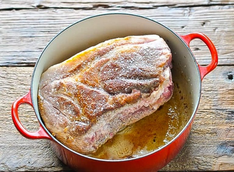 Cider Braised Pork Shoulder (Dutch Oven or Crock Pot) - The Seasoned Mom