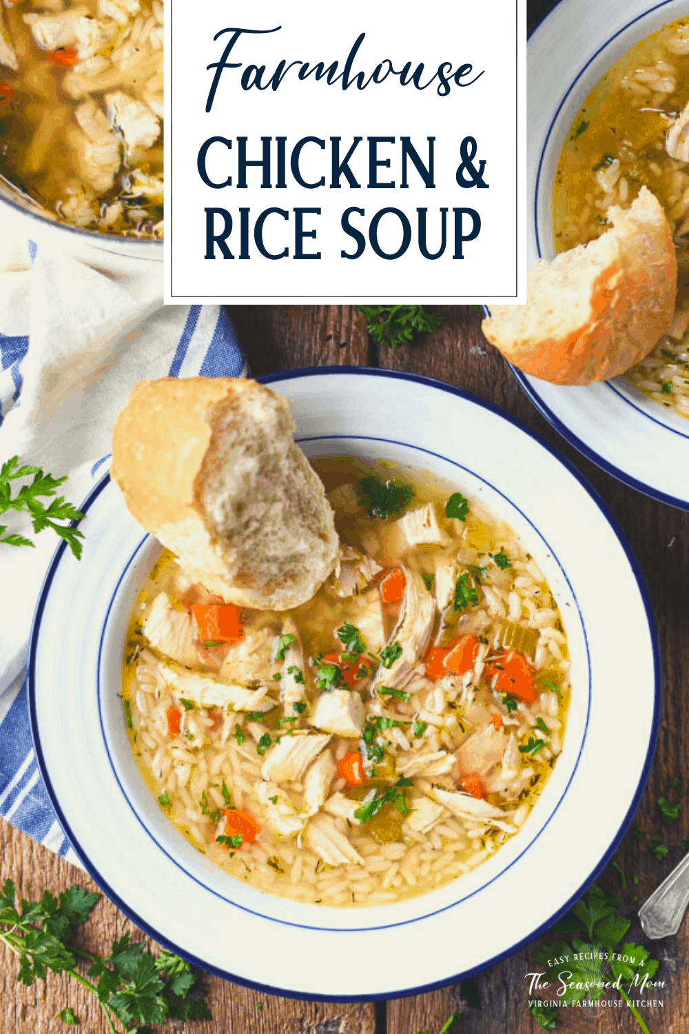 Farmhouse Chicken and Rice Soup - The Seasoned Mom