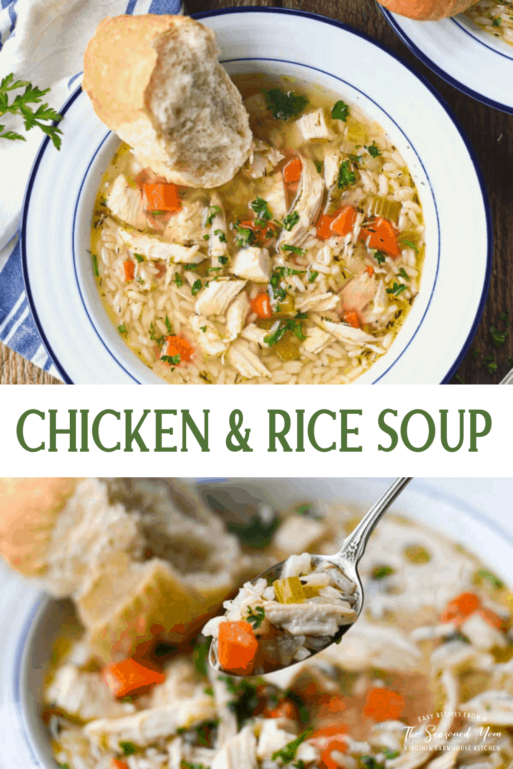Farmhouse Chicken and Rice Soup - The Seasoned Mom