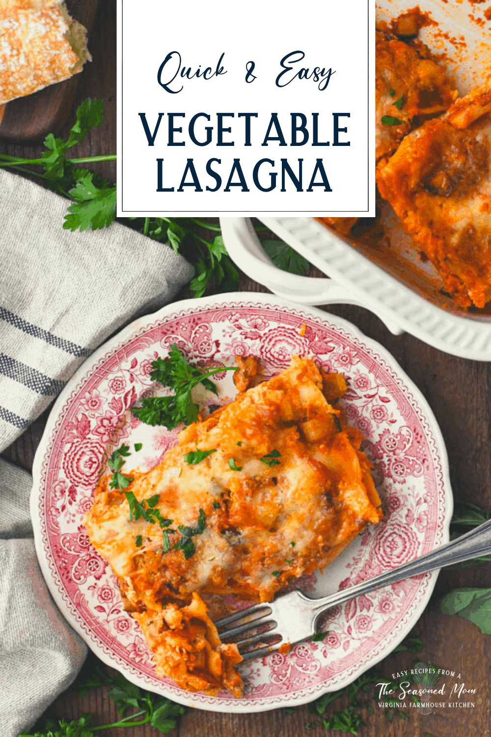Vegetable Lasagna (Quick and Easy!) - The Seasoned Mom