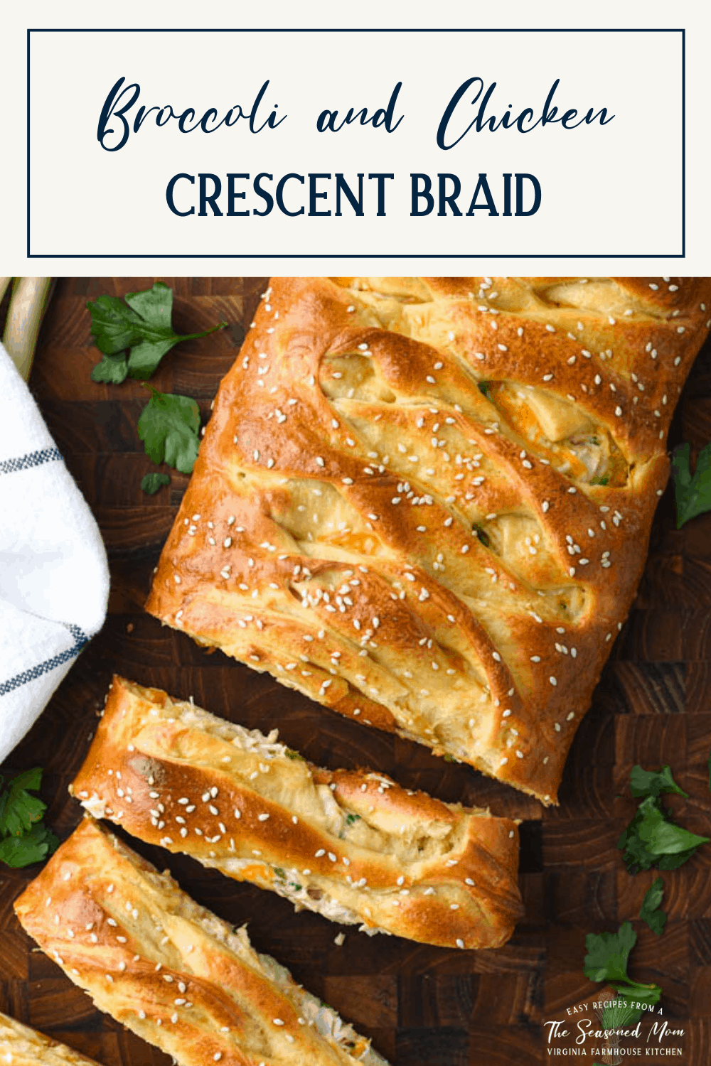 Chicken and Broccoli Crescent Braid - The Seasoned Mom
