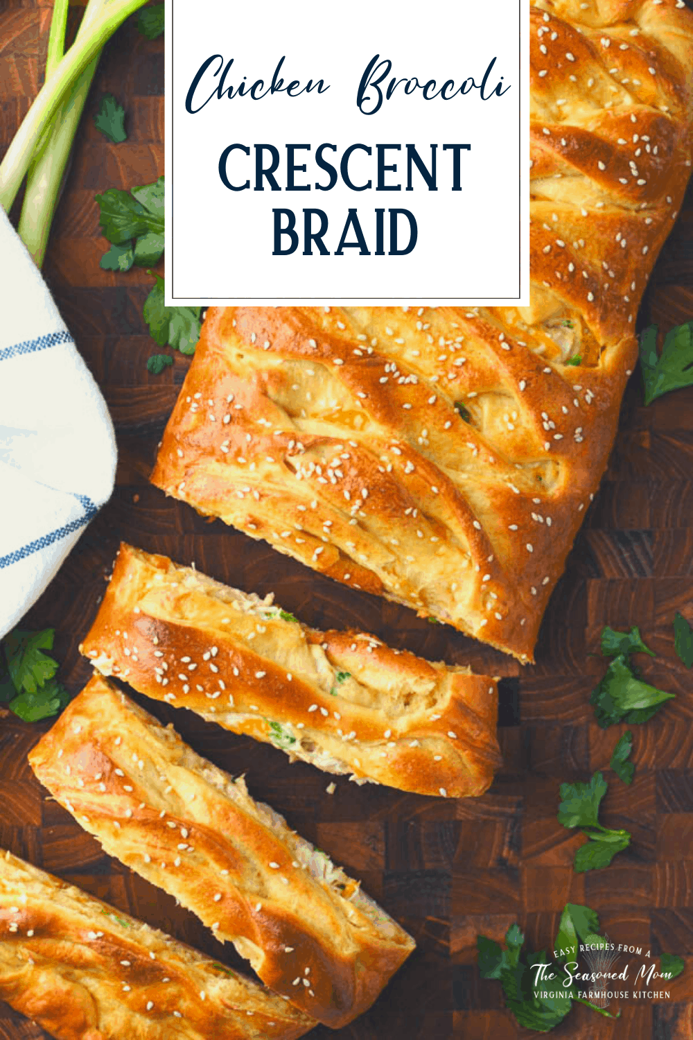 Chicken and Broccoli Crescent Braid - The Seasoned Mom