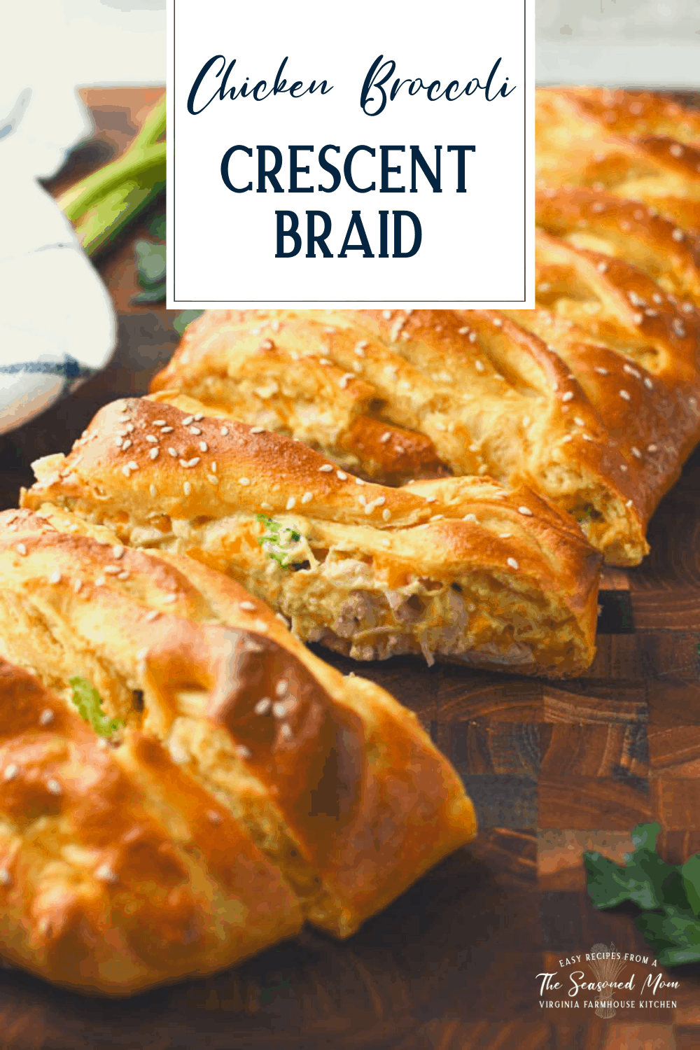 Chicken and Broccoli Crescent Braid - The Seasoned Mom