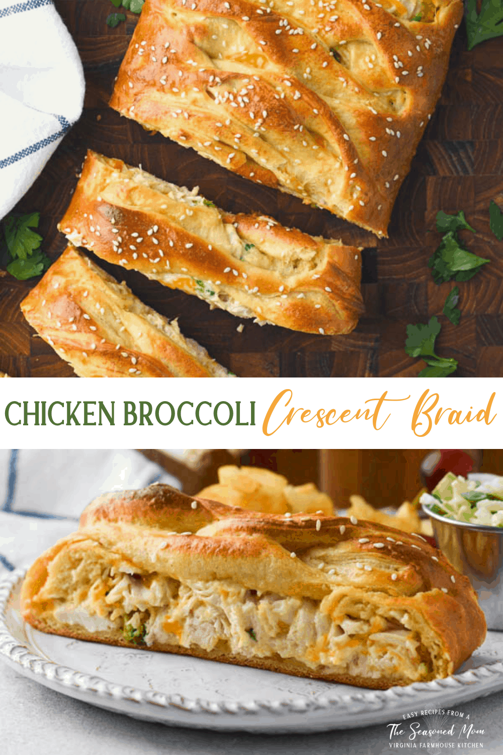 Chicken and Broccoli Crescent Braid - The Seasoned Mom
