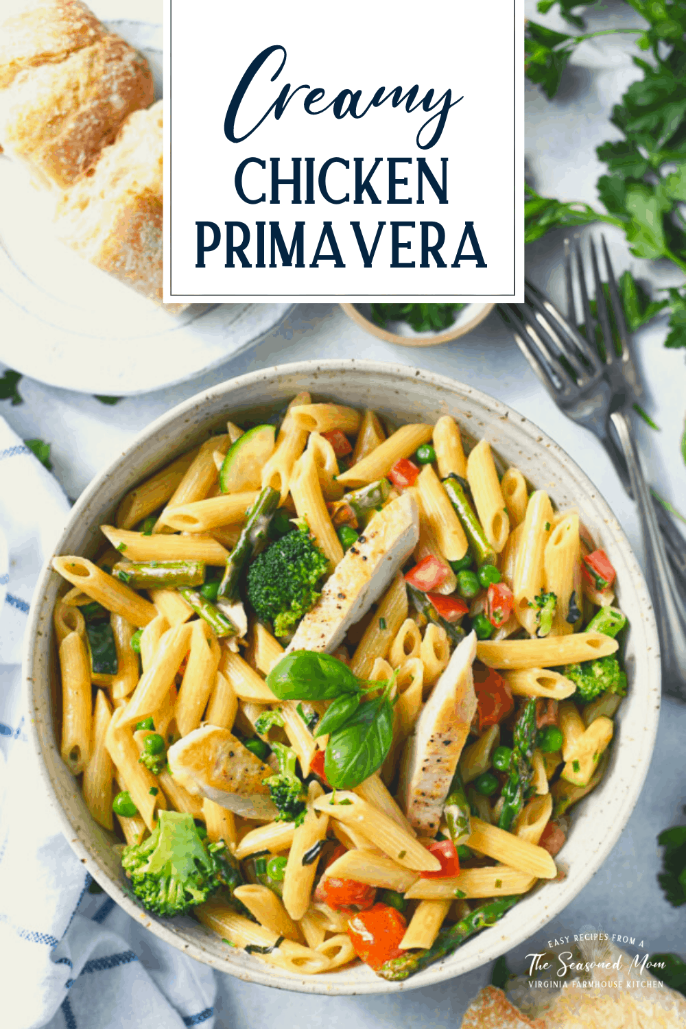 Chicken Primavera with Parmesan Sauce - The Seasoned Mom