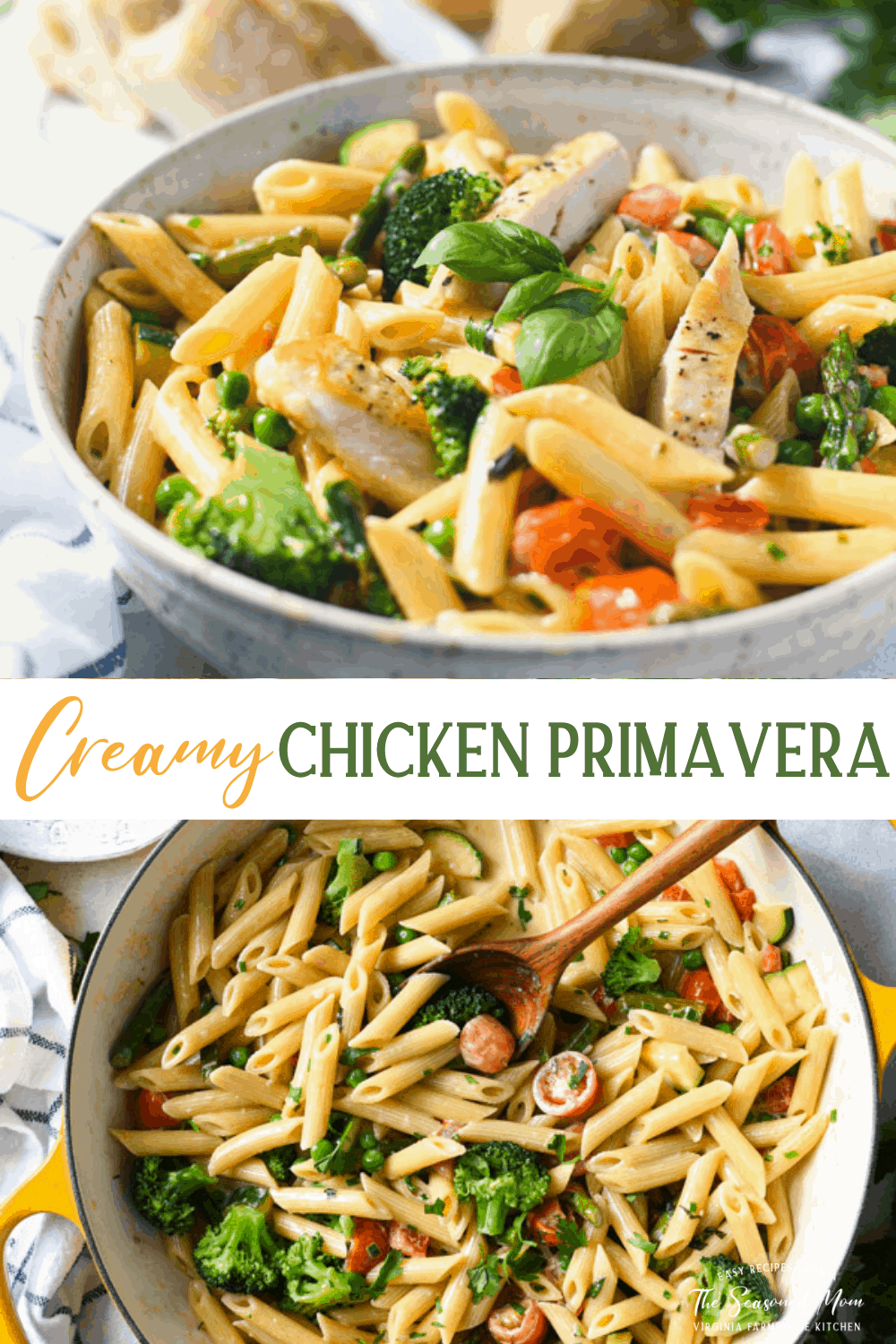 Chicken Primavera with Parmesan Sauce - The Seasoned Mom