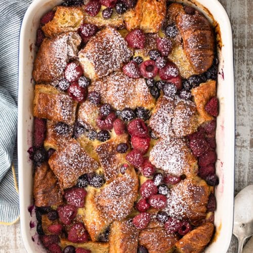 Croissant Breakfast Casserole with Berries - The Seasoned Mom