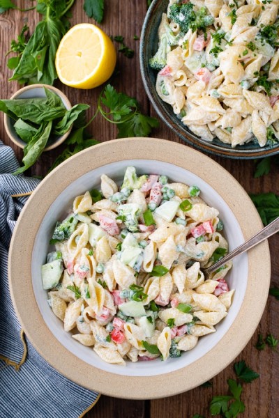 Easy Pasta Salad with Mayo - The Seasoned Mom