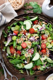 Green Salad with Red Wine Vinaigrette - The Seasoned Mom
