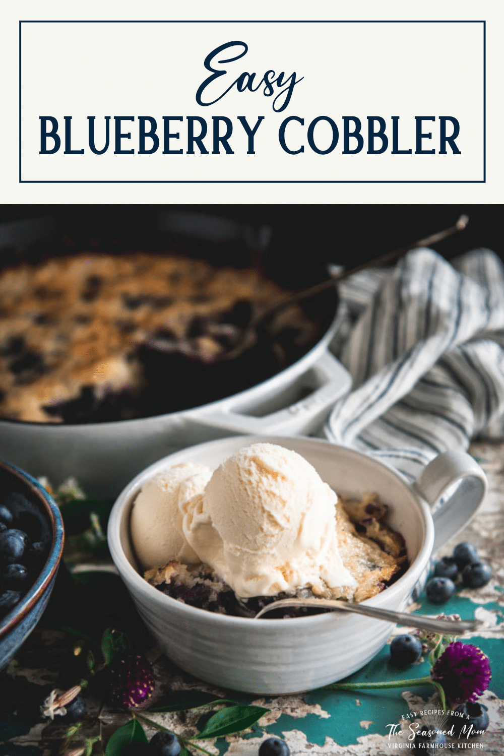 Easy Blueberry Cobbler - The Seasoned Mom