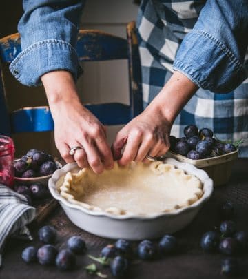 Old-Fashioned Damson Plum Pie - The Seasoned Mom