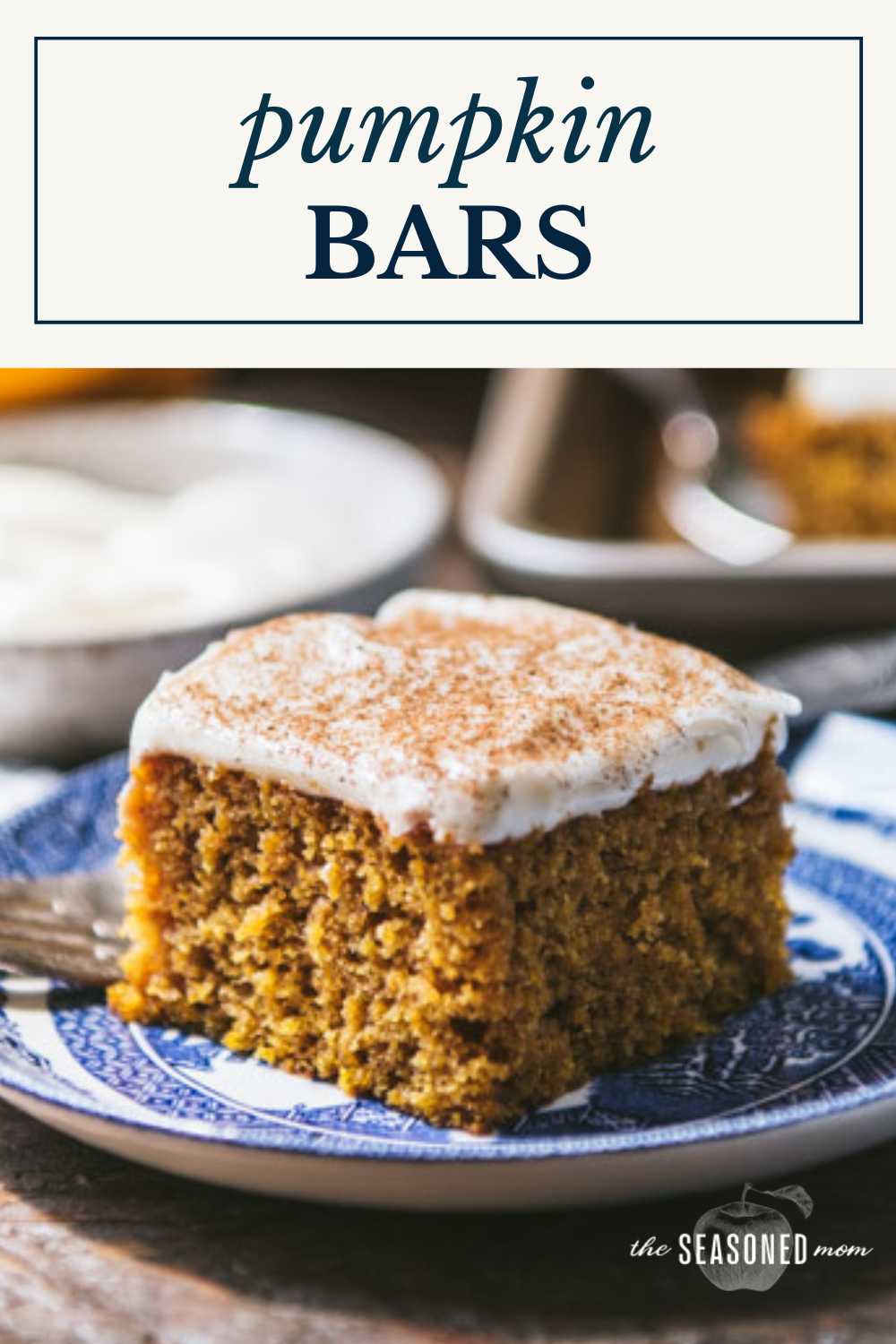 Pumpkin Bars with Cream Cheese Frosting - The Seasoned Mom
