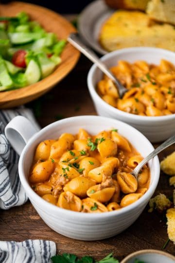 Creamy Beef and Shells {One Pot!} - The Seasoned Mom