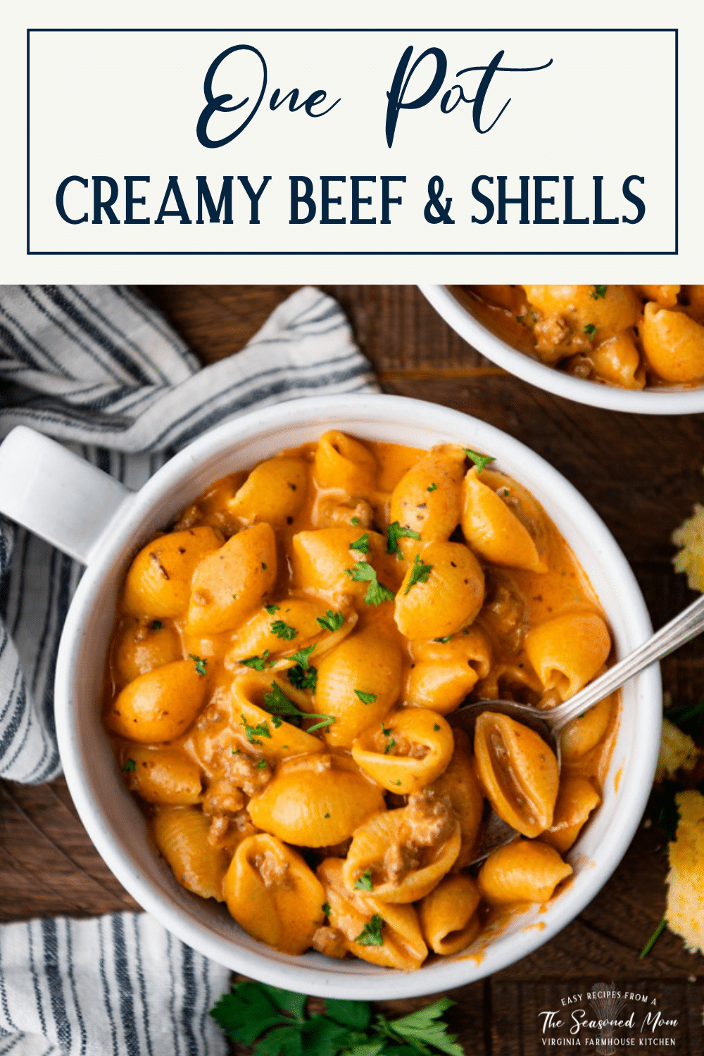 Creamy Beef and Shells {One Pot!} - The Seasoned Mom