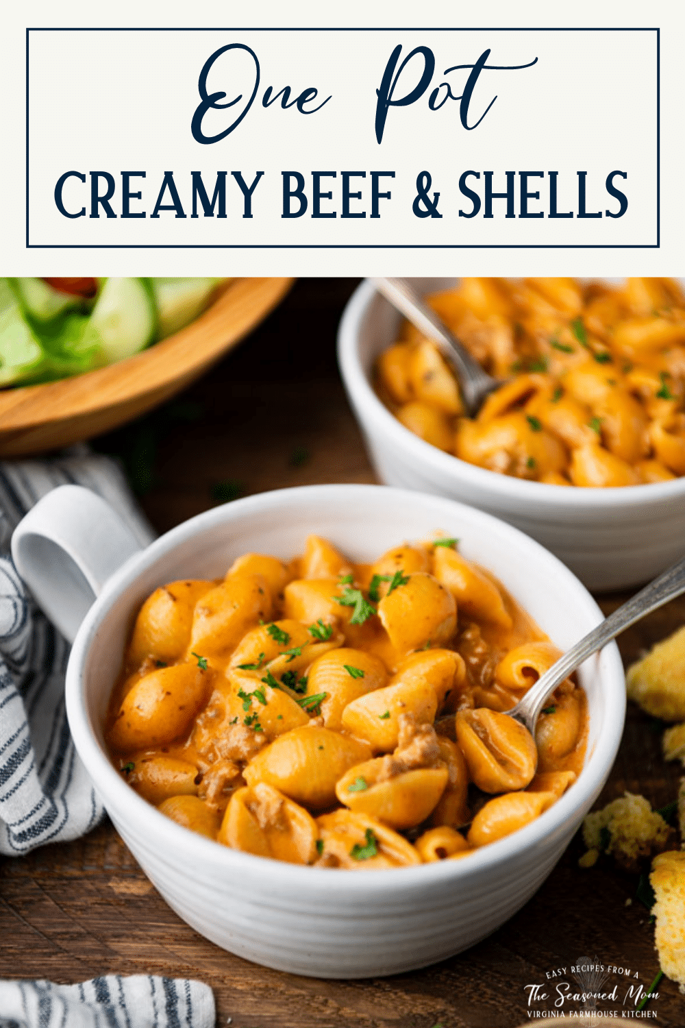 Creamy Beef and Shells {One Pot!} - The Seasoned Mom