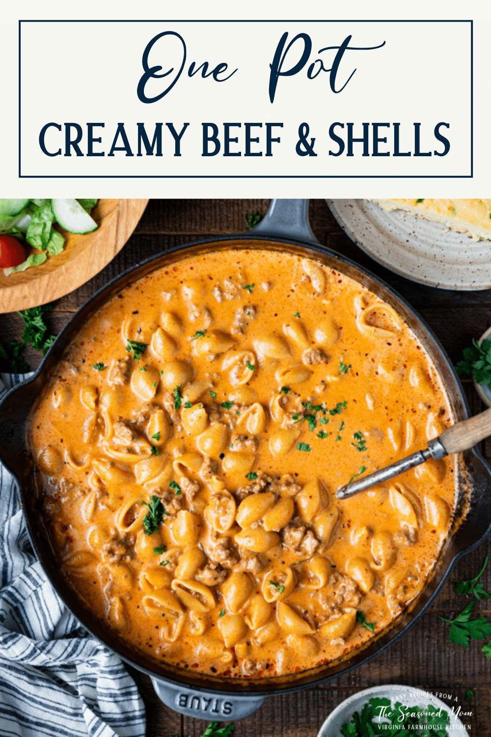 Creamy Beef and Shells {One Pot!} - The Seasoned Mom
