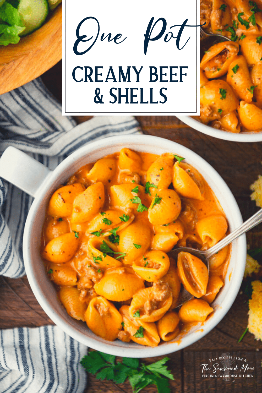 Creamy Beef and Shells {One Pot!} - The Seasoned Mom