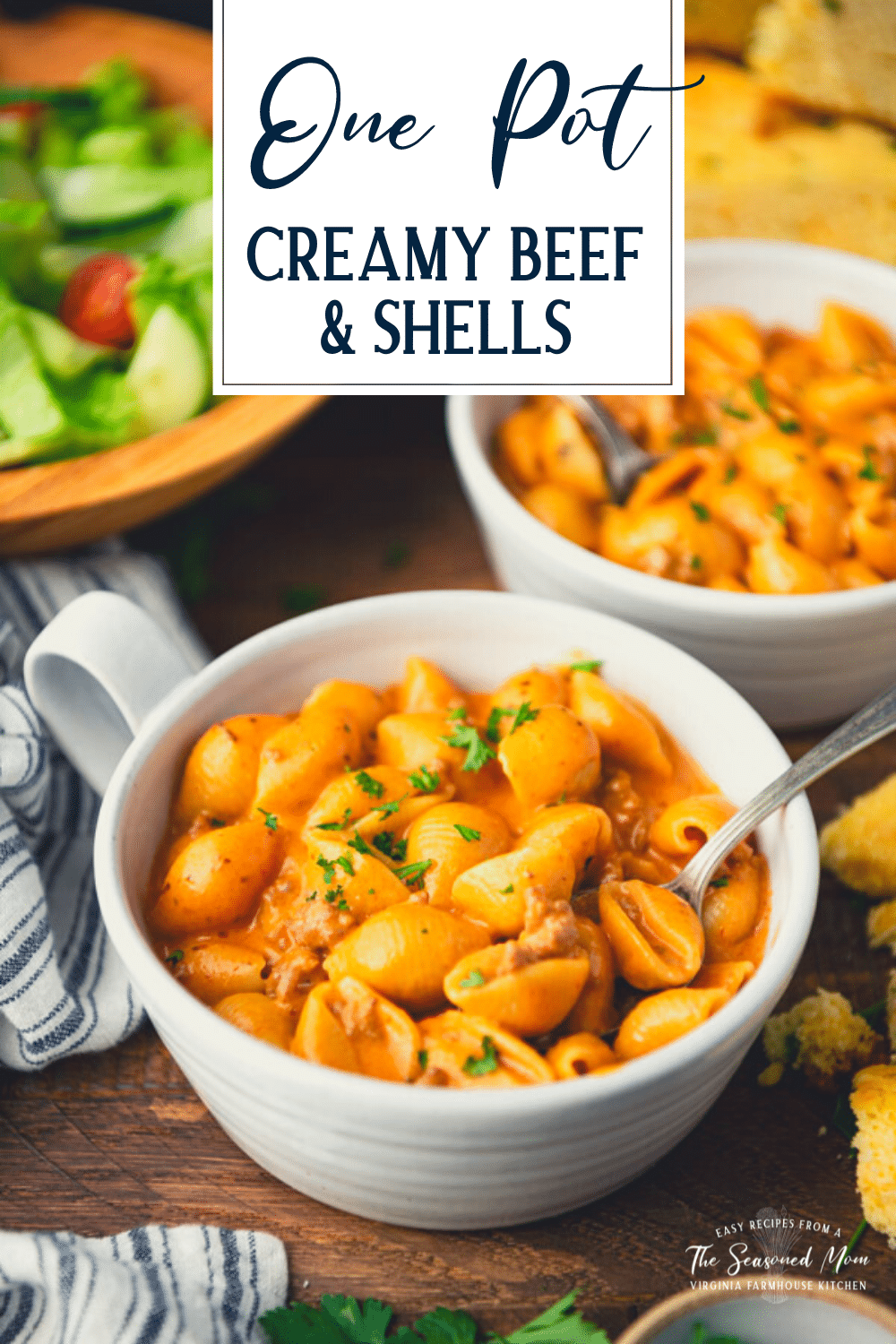 Creamy Beef and Shells {One Pot!} - The Seasoned Mom