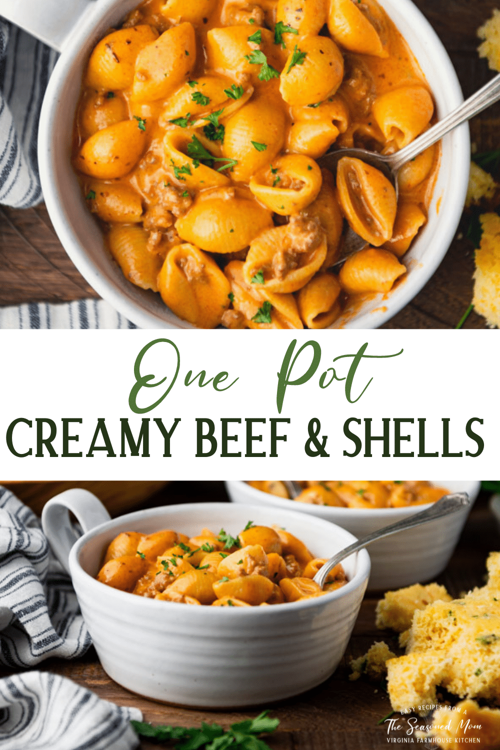 Creamy Beef and Shells {One Pot!} - The Seasoned Mom