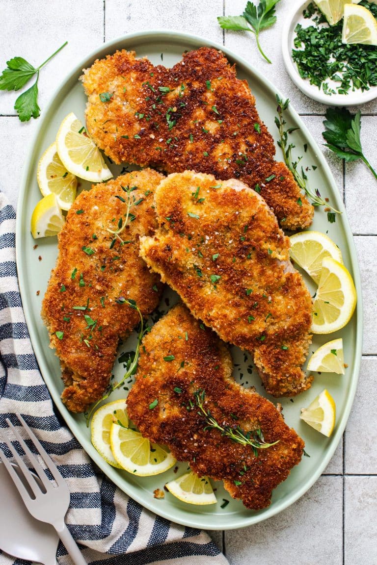 Crispy Pork Schnitzel with Mushroom Gravy